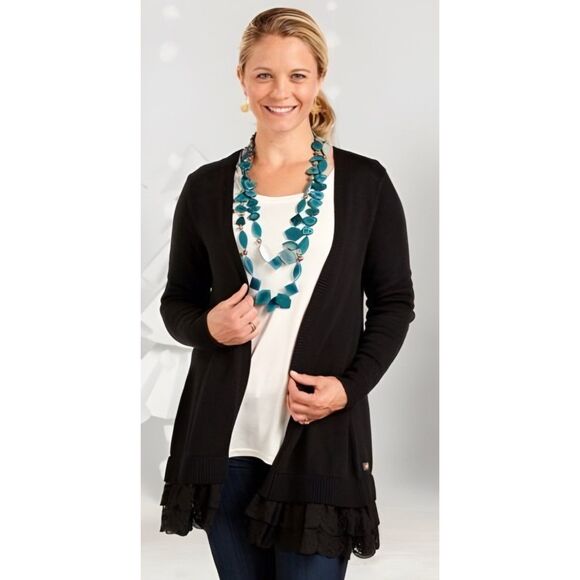 Matilda Jane | Sweaters | Matilda Jane Dark As Night Black Ruffle Lace ...